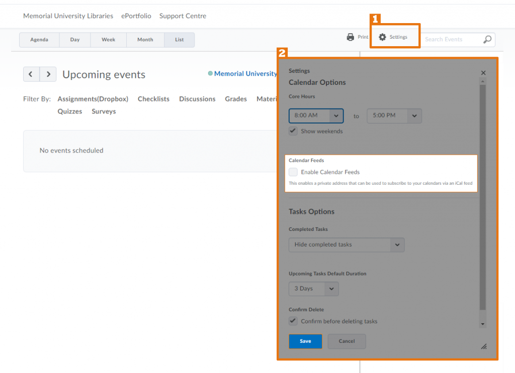 Subscribe to a calendar – Student Resources