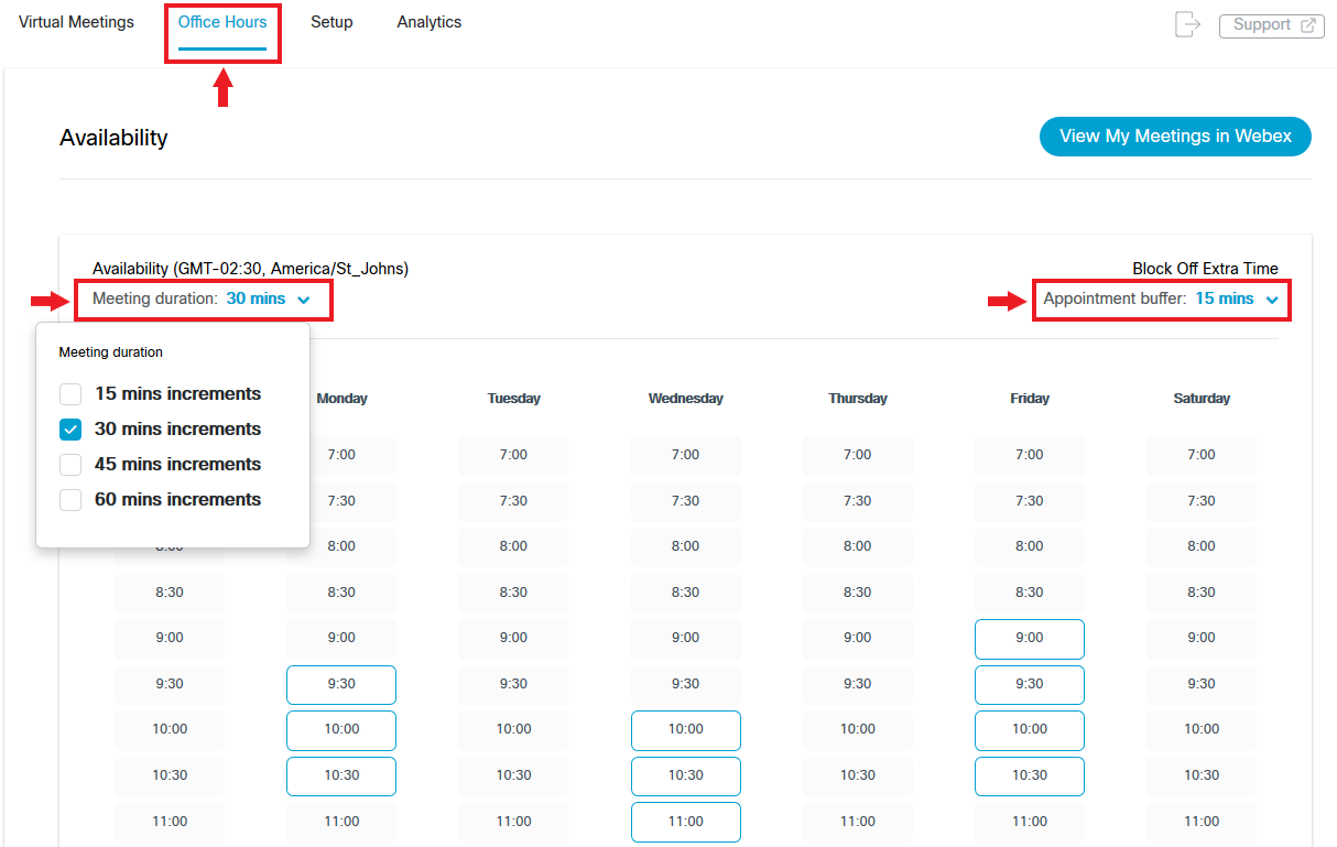 Scheduling in Webex – Technology Resources