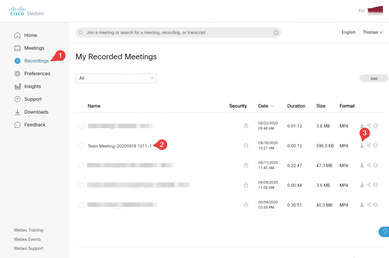 Webex: Recording Settings – Technology Resources