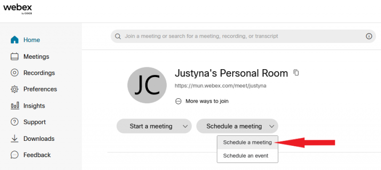 Webex: Meeting Settings – Technology Resources