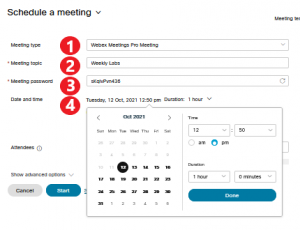 Webex: Meeting Settings – Technology Resources