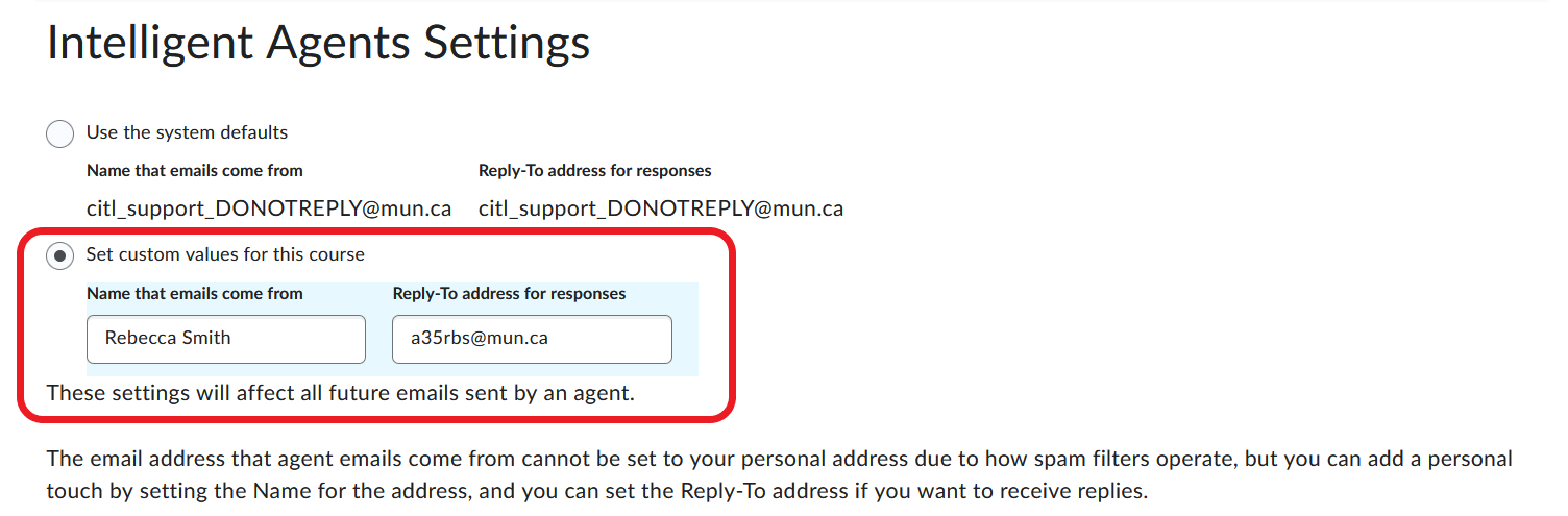 Intelligent Agents: Email Settings – Technology Resources